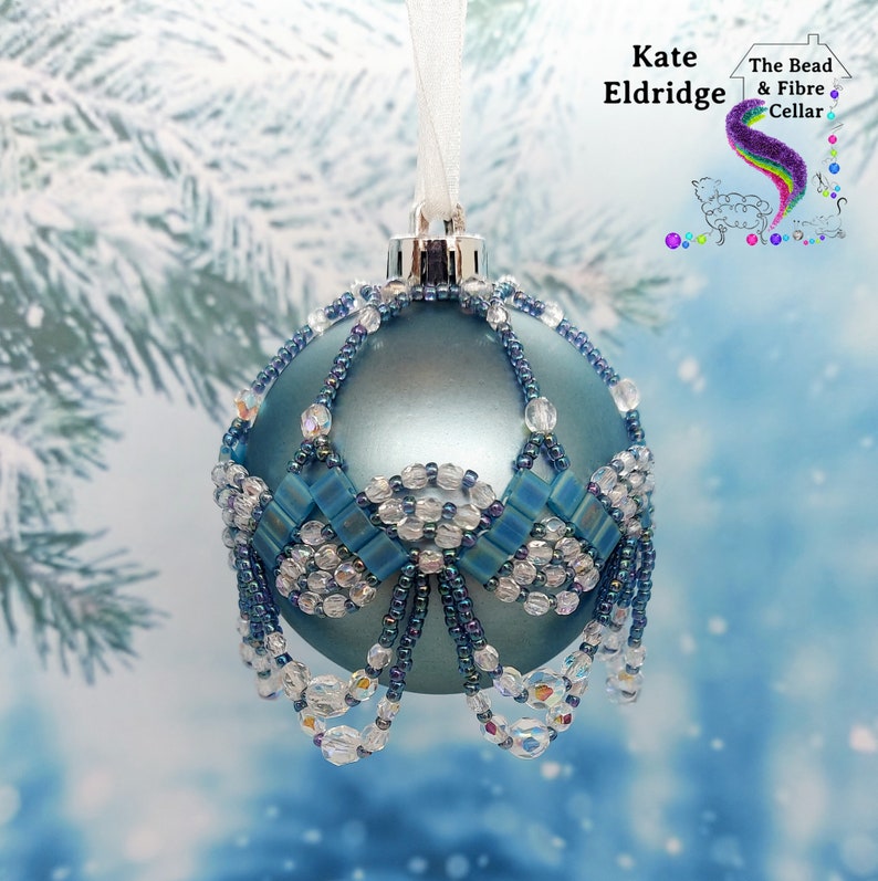 Reflections in Waves Beaded Festive Christmas Bauble Pattern Tutorial ...