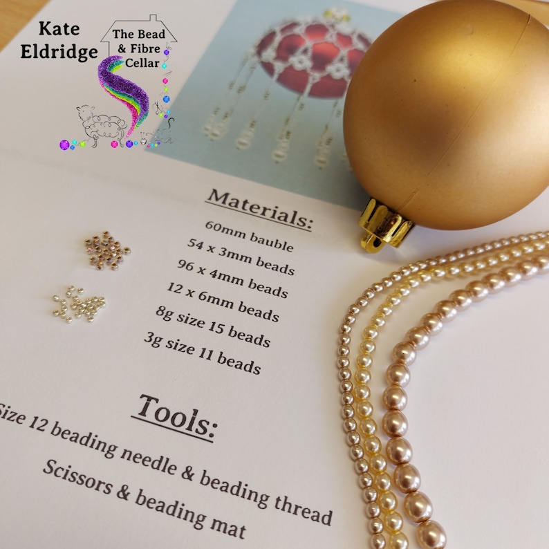 Nouveau Lace Beaded Festive Christmas Bauble Pattern Tutorial - Etsy