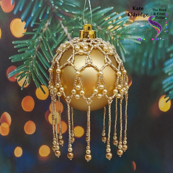 Nouveau Lace Beaded Festive Christmas Bauble Pattern Tutorial - Etsy