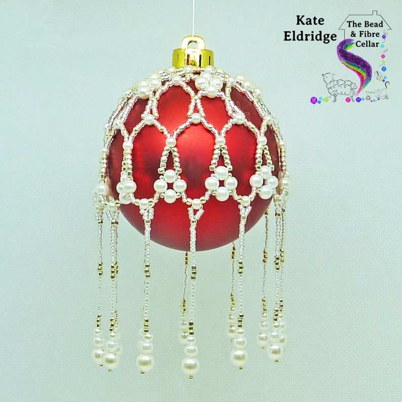 Nouveau Lace Beaded Festive Christmas Bauble Pattern Tutorial - Etsy