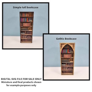 Miniature Gothic & Tall Bookcase - SVG File - Digital Download for ...