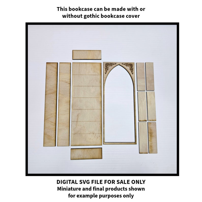 Miniature Gothic & Tall Bookcase - SVG File - Digital Download for ...