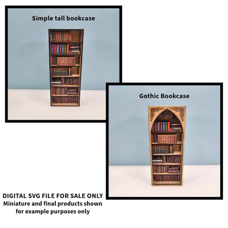 Miniature Gothic & Tall Bookcase - SVG File - Digital Download for ...