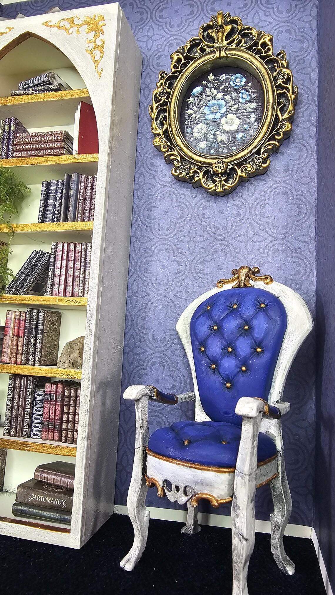 Blue Regal Book Nook Diorama Miniature Handmade - Etsy