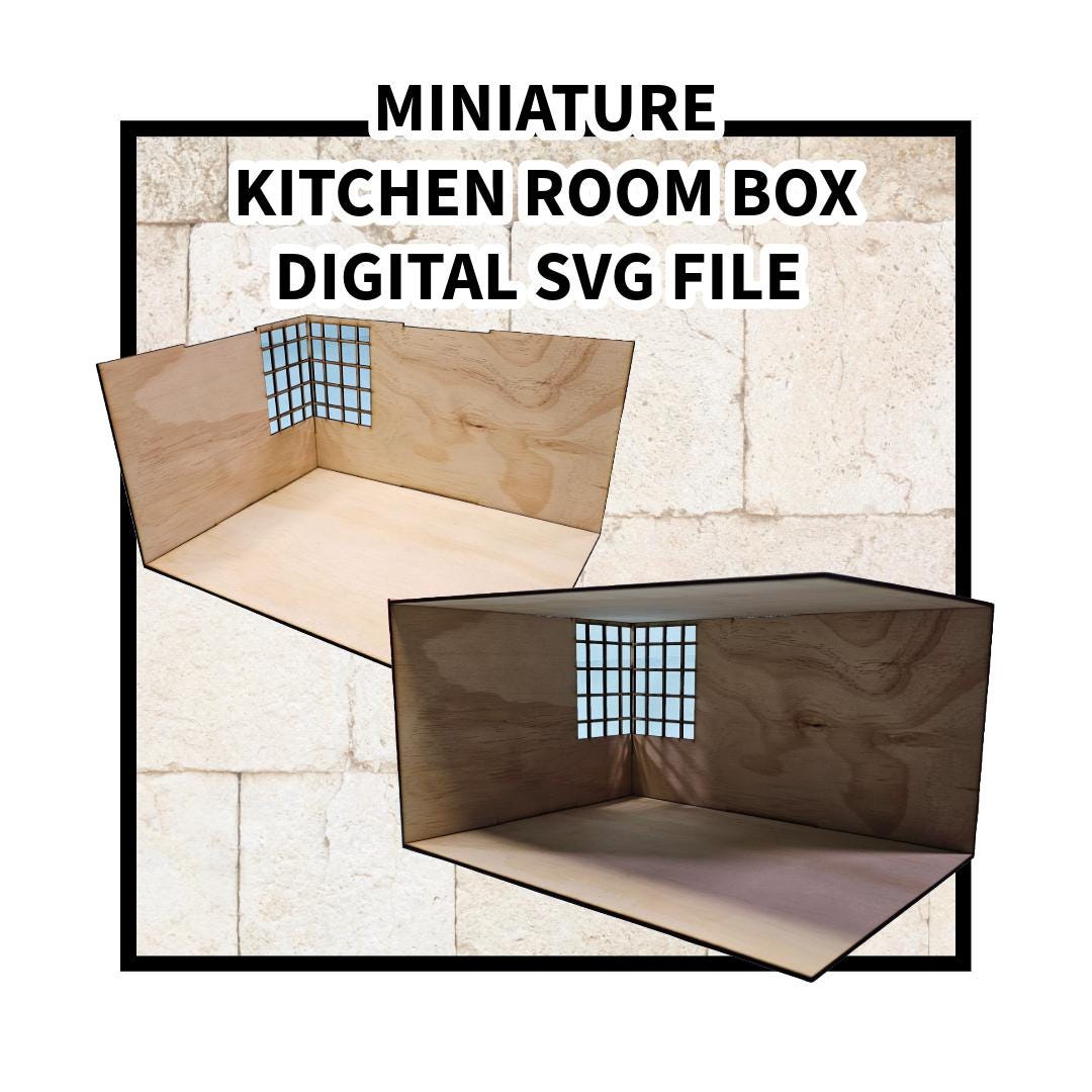 Miniature Kitchen Room Box - SVG File - Digital Download for Laser ...