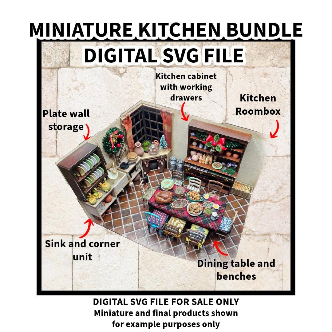 Miniature Kitchen BUNDLE - SVG File - Digital Download for Laser ...
