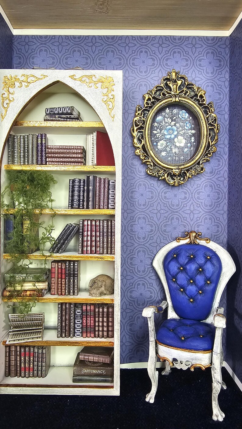Blue Regal Book Nook Diorama - Miniature - Handmade - Etsy