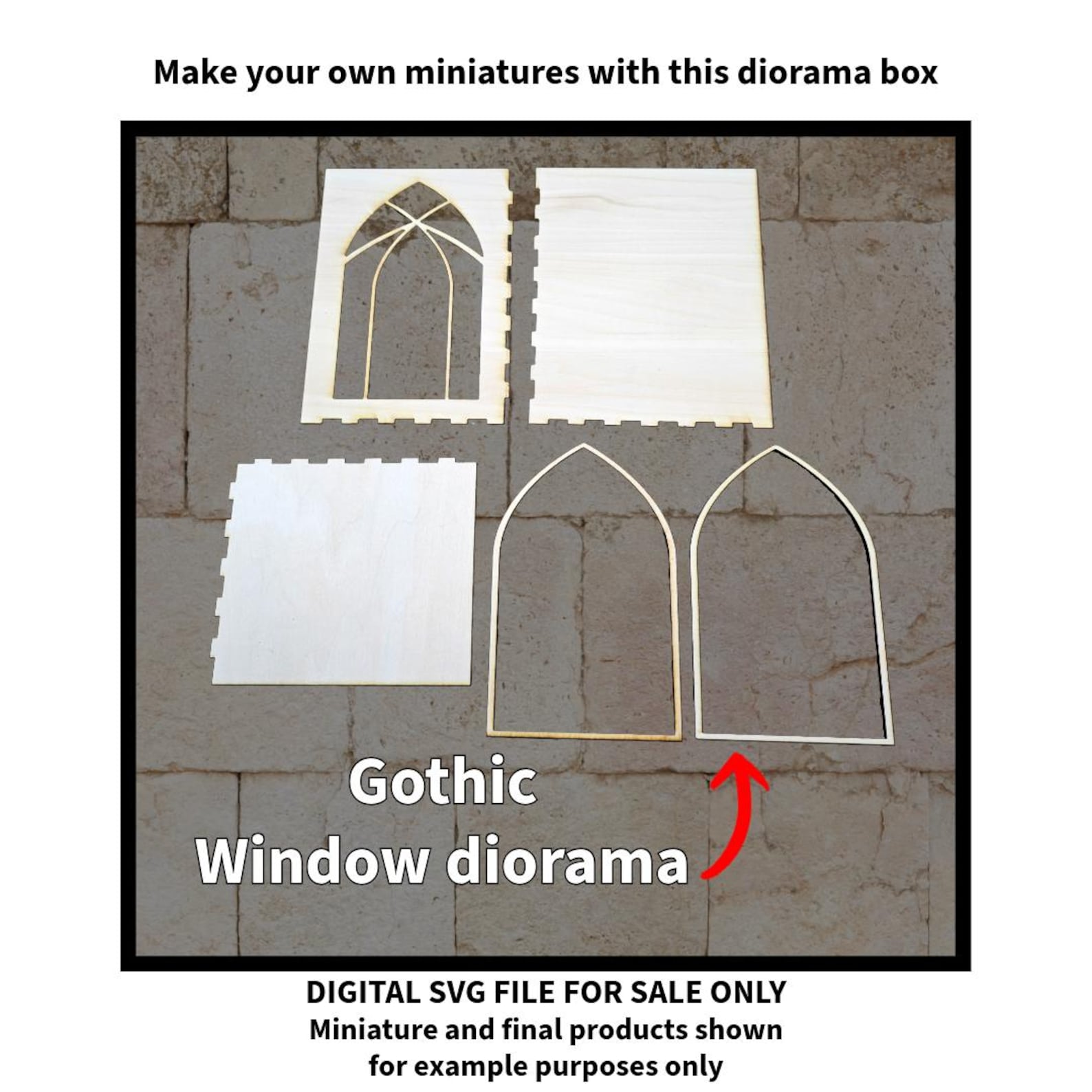Miniature Diorama Gothic Window - SVG File - Digital Download for Laser ...
