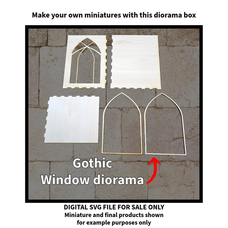 Miniature Diorama Gothic Window - SVG File - Digital Download for Laser ...