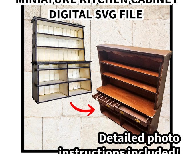 Miniature Kitchen Cabinet - SVG File - Digital Download for Laser ...