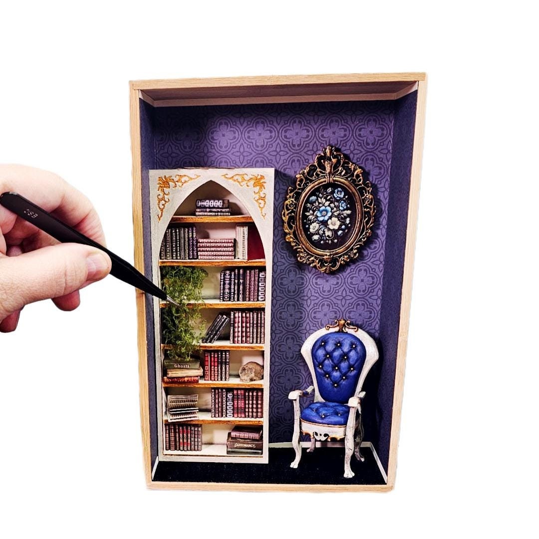 Blue Regal Book Nook Diorama - Miniature - Handmade - Etsy