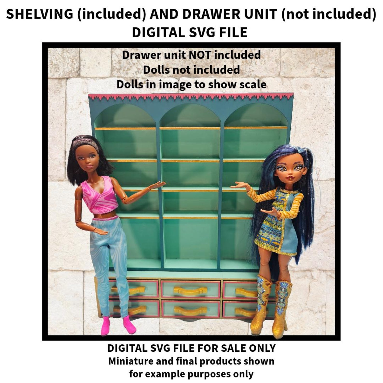 Miniature Shop Shelving 6th Scale - Modular - SVG File - Digital ...