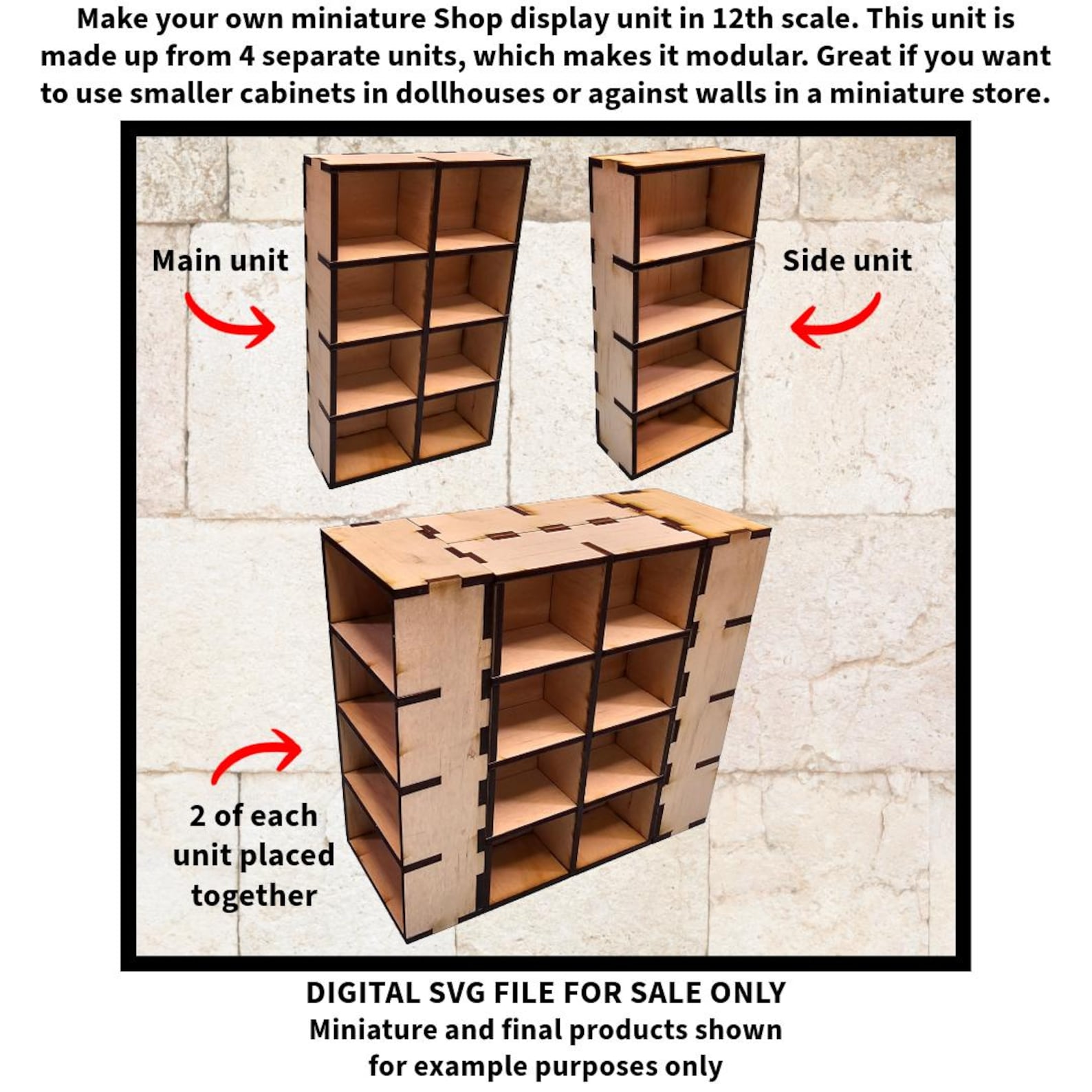 Miniature Shop Display Unit - Modular - SVG File - Digital Download for ...