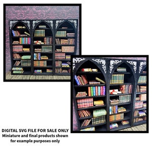 Miniature Gothic & Tall Bookcase - SVG File - Digital Download for ...