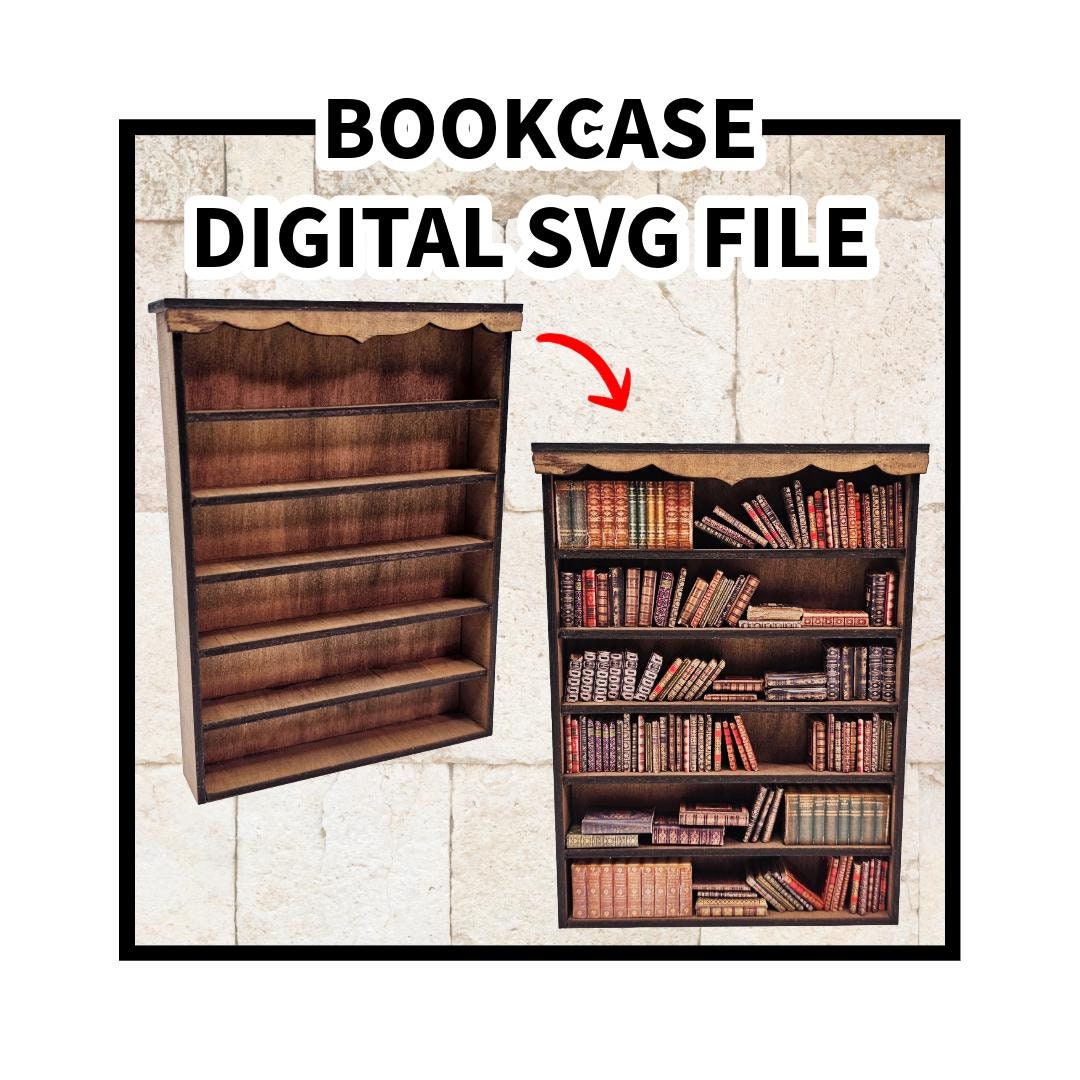 Miniature Bookcase - SVG File - Digital Download for Laser Cutting - Etsy