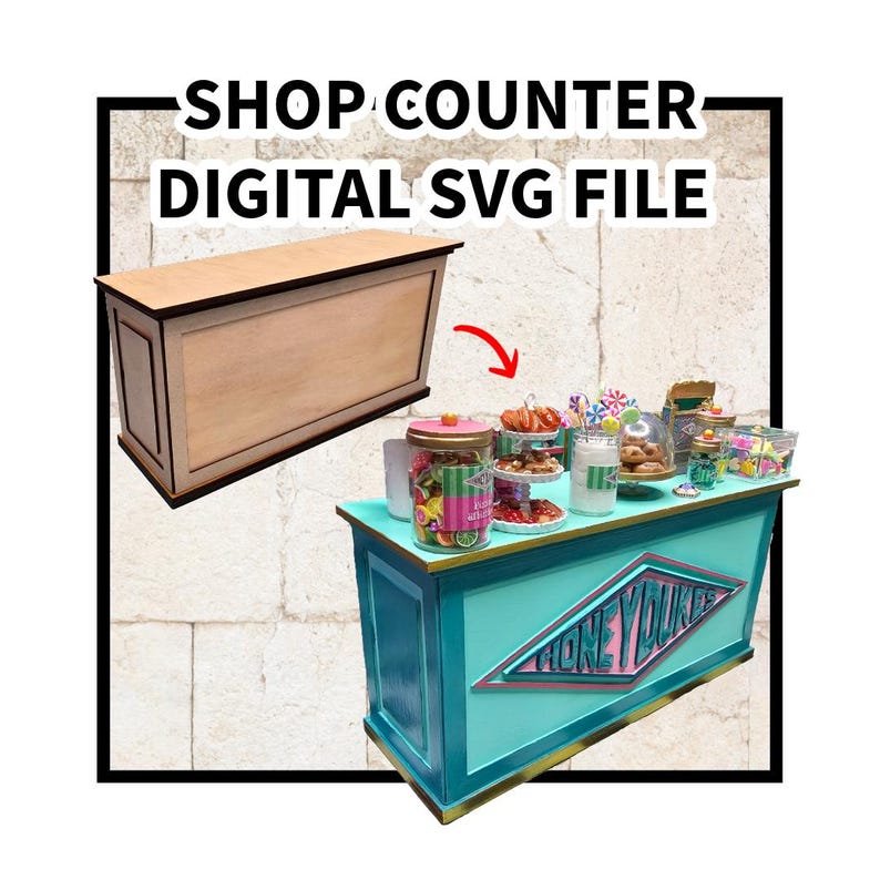 Miniature Shop Counter - SVG File - Digital Download for Laser Cutting ...
