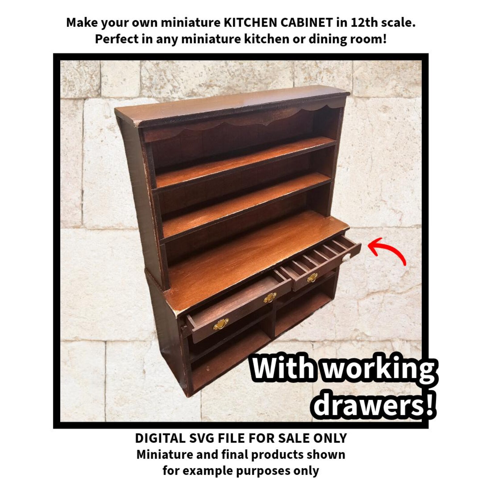 Miniature Kitchen Cabinet - SVG File - Digital Download for Laser ...