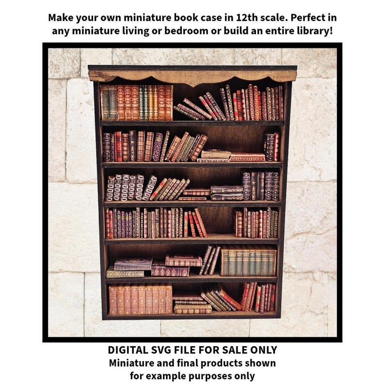 Miniature Bookcase - SVG File - Digital Download for Laser Cutting - Etsy