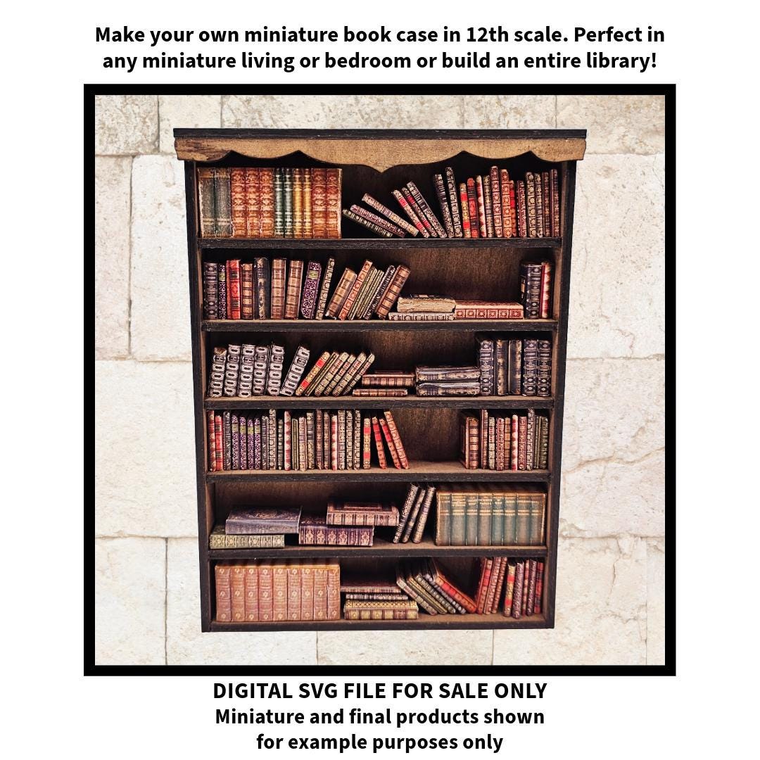 Miniature Bookcase - SVG File - Digital Download for Laser Cutting - Etsy