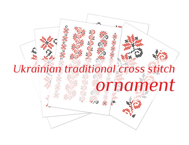 Ukrainian Cross Stitch SET of Pattern Border Vyshyvanka Cross Stitch ...