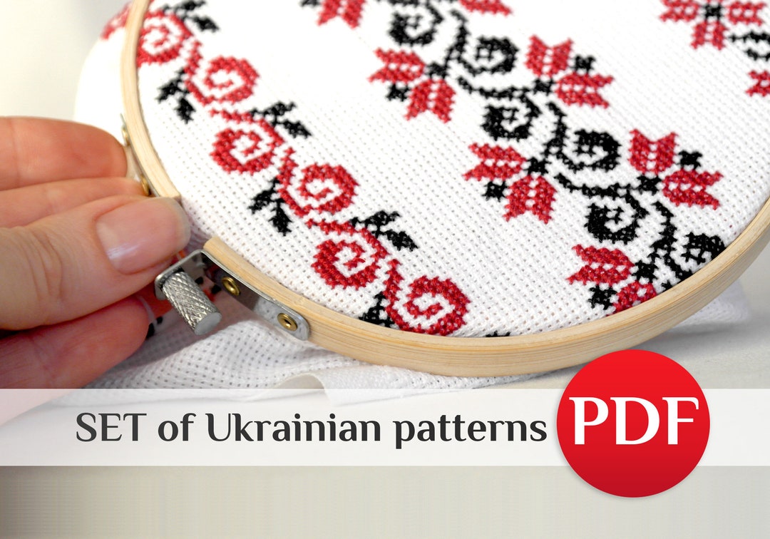 SET 5 Ukrainian Cross Stitch Pattern Vyshyvanka Cross Stitch PDF Easy ...