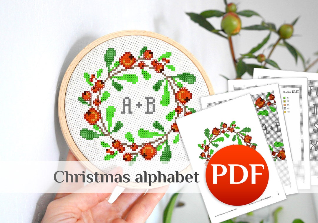 Monogram Cross Stitch Pattern PDF Christmas Cross Stitch Pattern ...