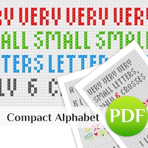 Small Font Cross Stitch Pattern PDF Mini Alphabet Cross Stitch Font 6 ...