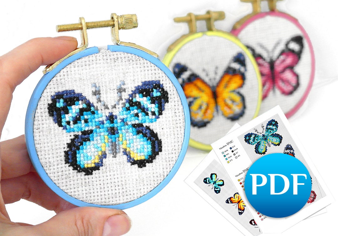 Set 3 Pdf Butterfly Cross Stitch Pattern Pdf Simple Cross Stitch