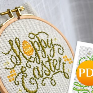 Happy Easter Cross Stitch Easter Card Cross Stitch Pattern PDF Easter ...