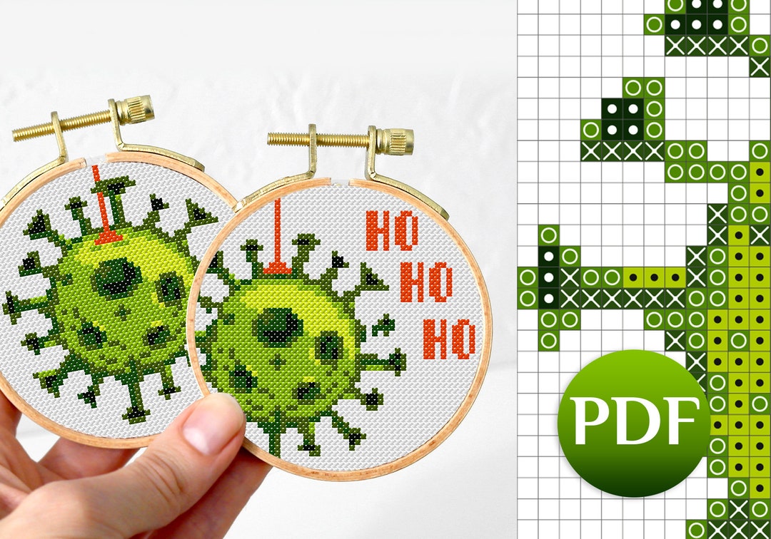 Virus Cross Stitch Pattern Mini Cross Stitch Fun Cross Stitch - Etsy