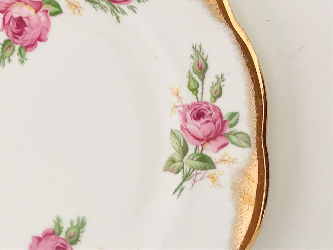 Royal Albert Pink Roses and Rose Buds Salad Plate England - Etsy