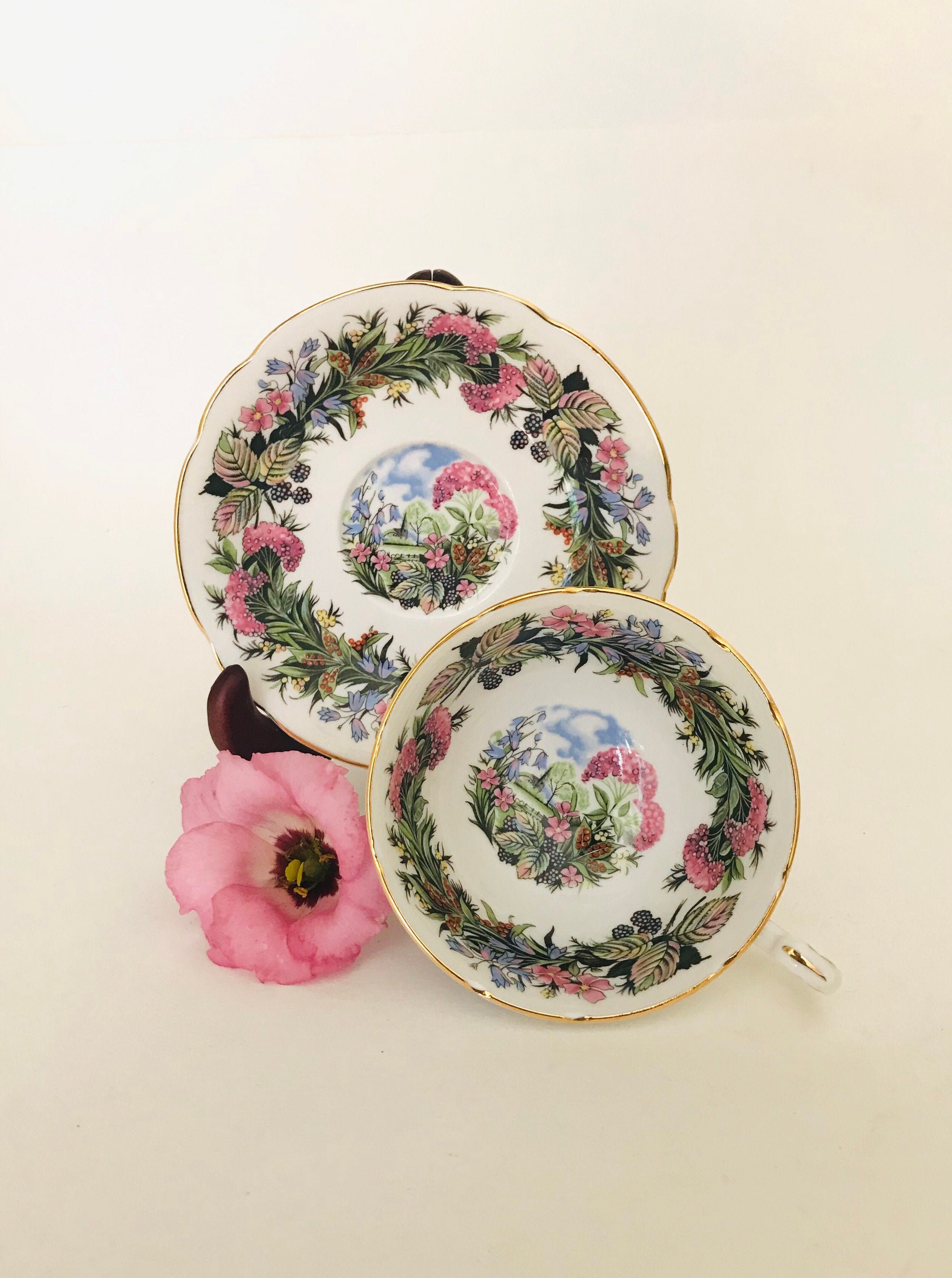 Paragon Seasonal Greeting Tea Cup and Saucer, Paragon Pink, Paragon ...
