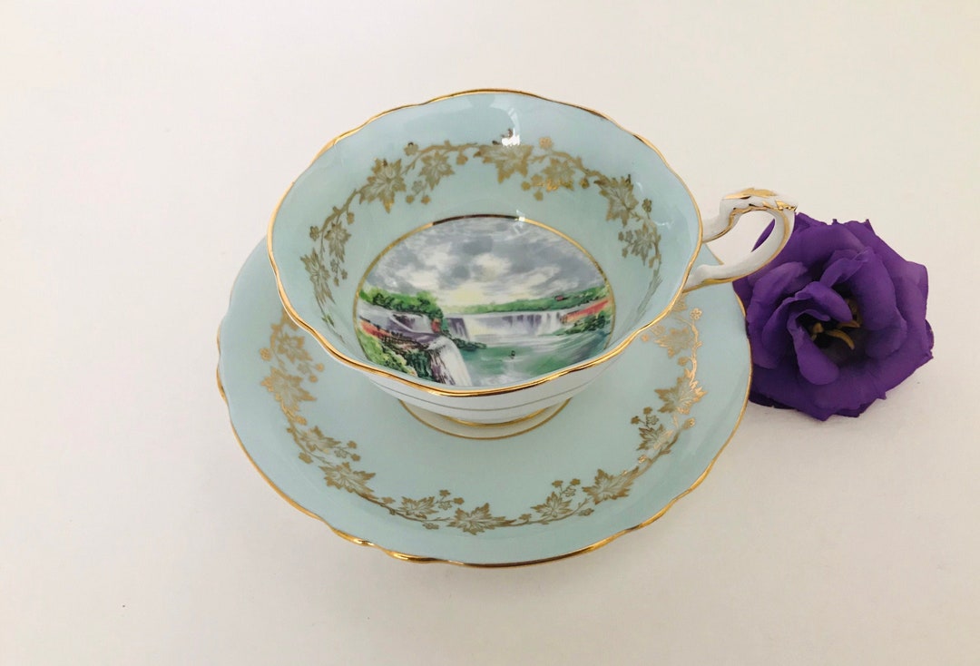 Rare Paragon Niagara Falls Tea Cup and Saucer, Paragon Blue Teacup ...