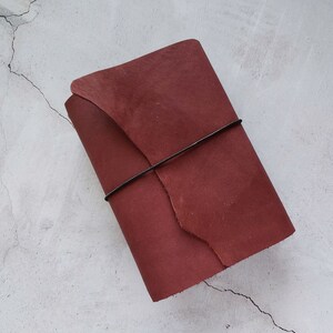 A6 Trifolio "vintage Wine" Top Grain Leather Notebook Cover, Rustic ...
