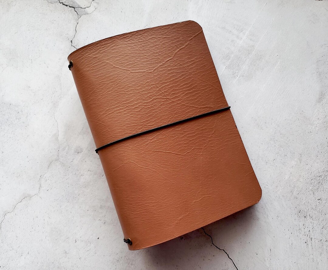 A5 "cajeta" Full Grain Leather Notebook Cover, Rustic Journal, One of a ...