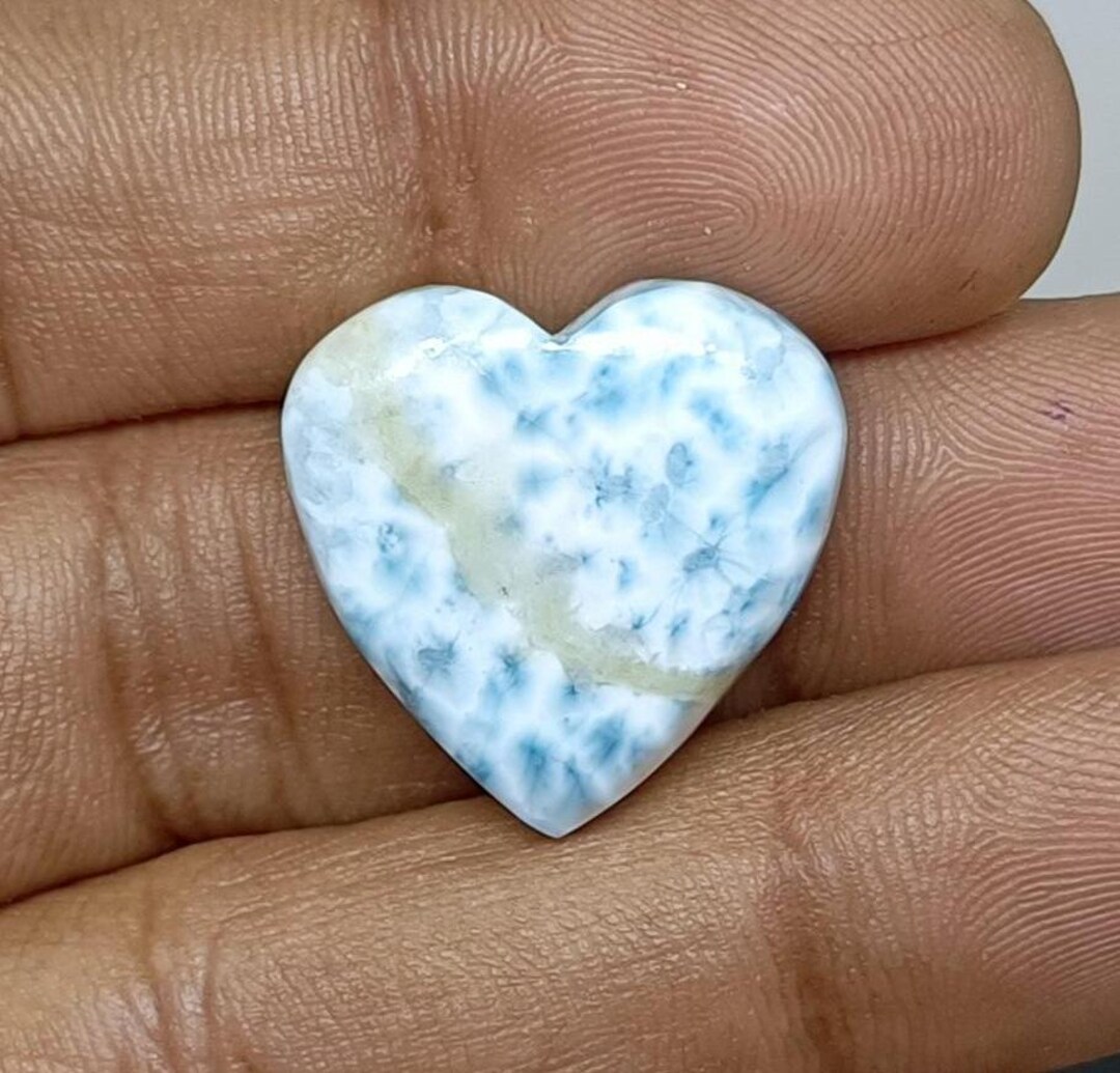 AAA +++ Grade Natural Larimar Cab Heart Shape Gemstone, High Quality ...