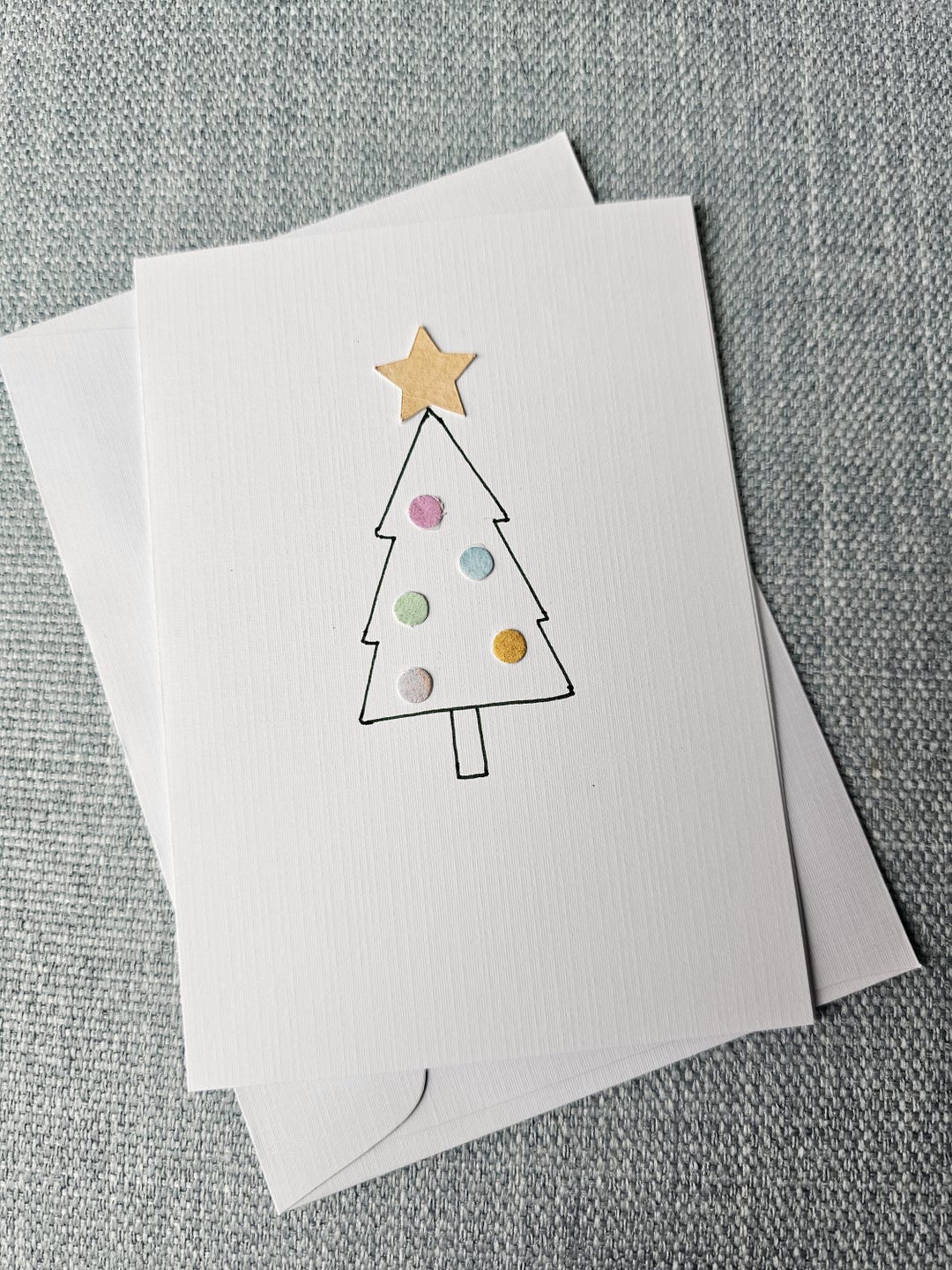 Christmas Tree Handmade Card With Original Watercolour Painting Collage ...