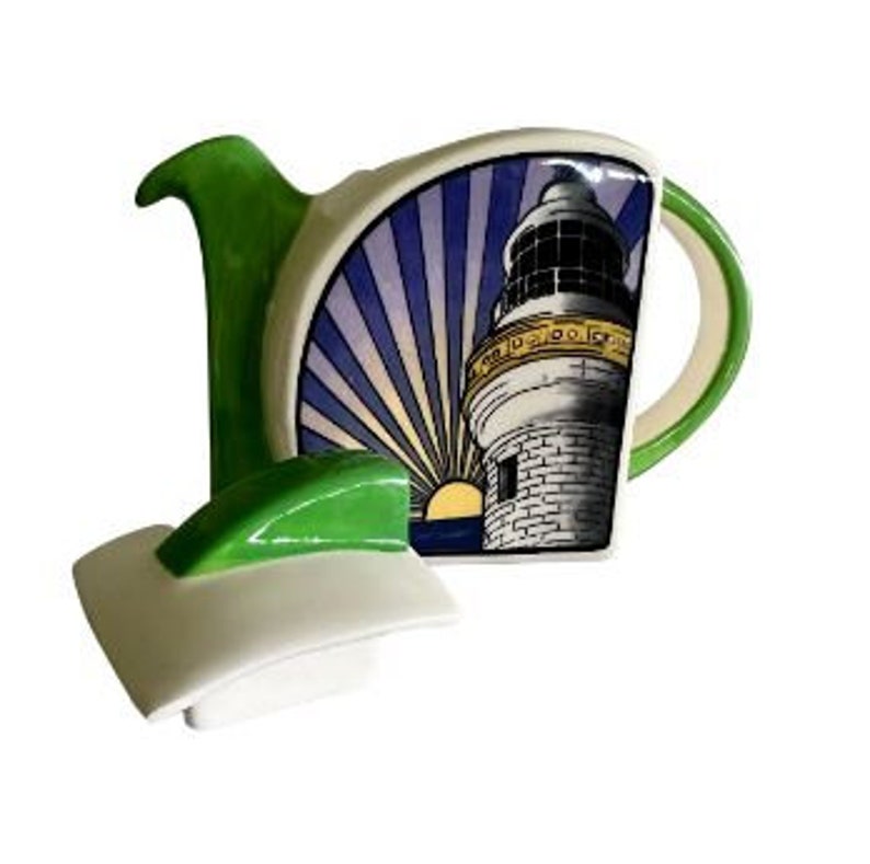 Art Deco Lighthouse Sunrays Tea Pot Clarice Cliff Style - Etsy Australia