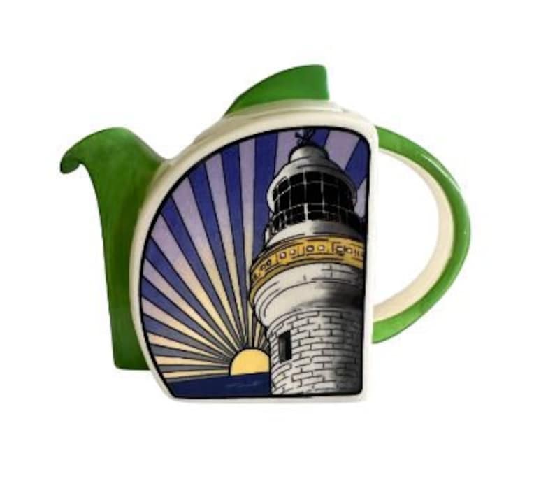 Art Deco Lighthouse Sunrays Tea Pot Clarice Cliff Style - Etsy Australia