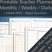Printable Editable Teacher Planner/ Daily Weekly Monthly Perpetual ...