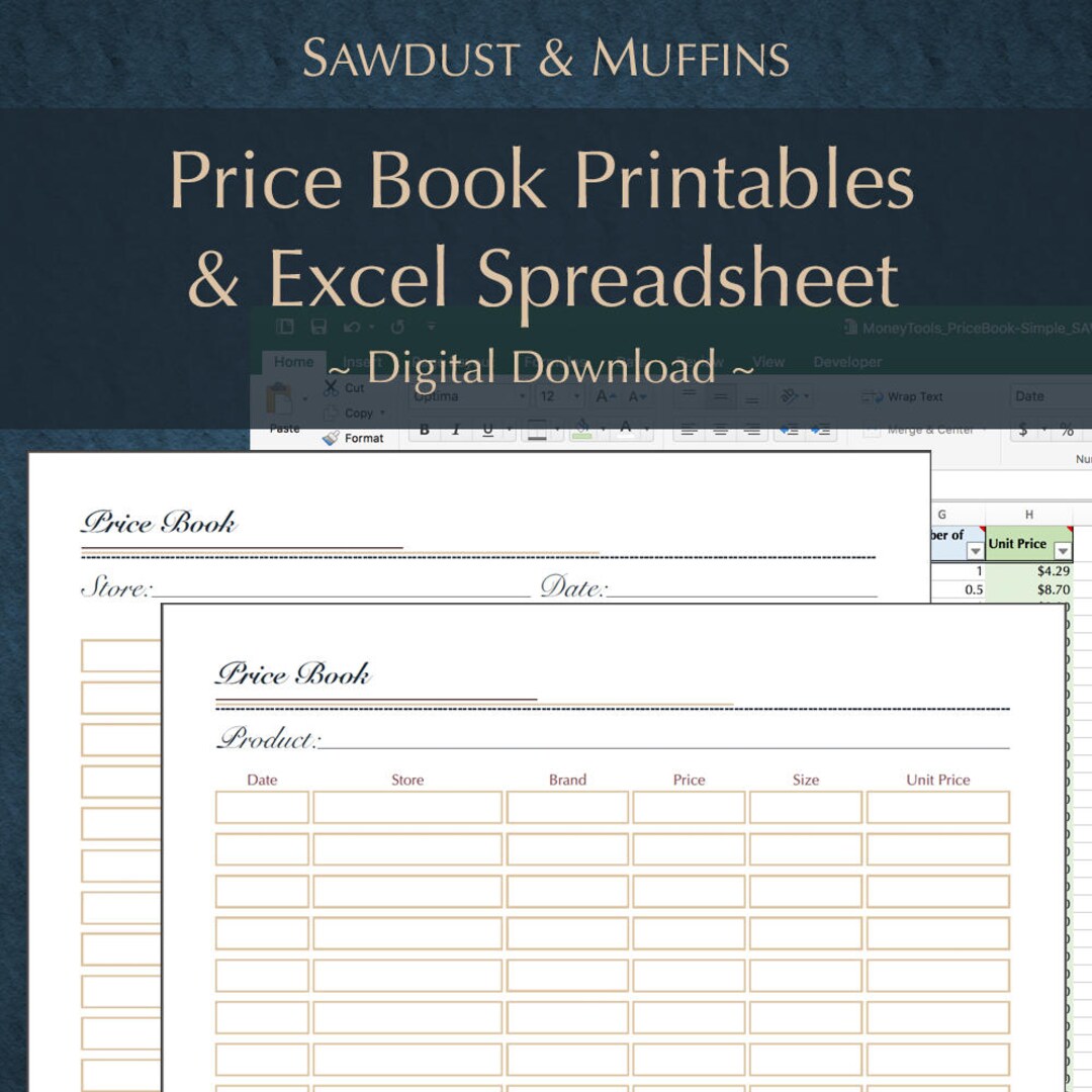 Printable / Editable / Price Book / Home Management/ Price List ...