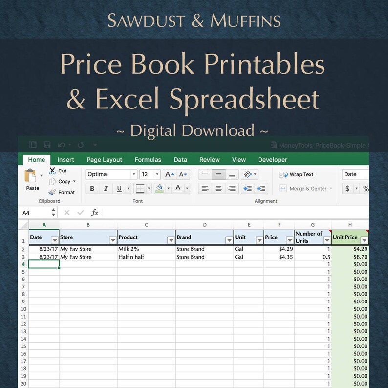 Printable / Editable / Price Book / Home Management/ Price List ...