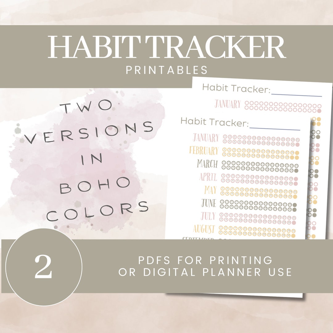 Printable Habit Tracker / Universal Habit Tracker / Digital Planner ...