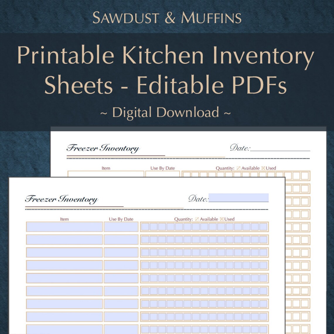 Printable/ Editable / Kitchen Inventory/ Home Management/ Pantry ...