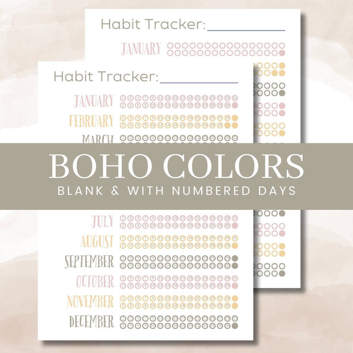 Printable Habit Tracker / Universal Habit Tracker / Digital Planner ...