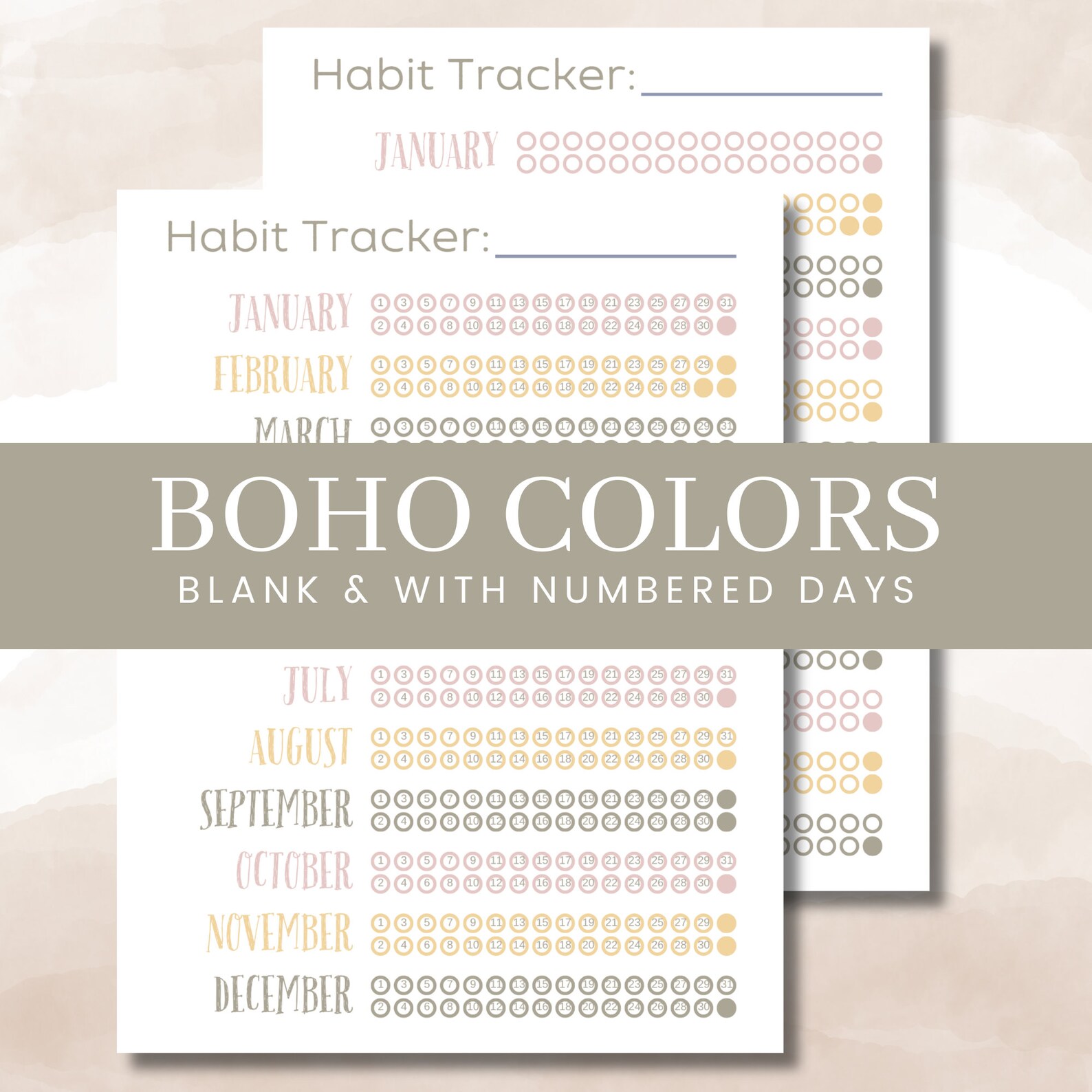 Printable Habit Tracker / Universal Habit Tracker / Digital Planner ...
