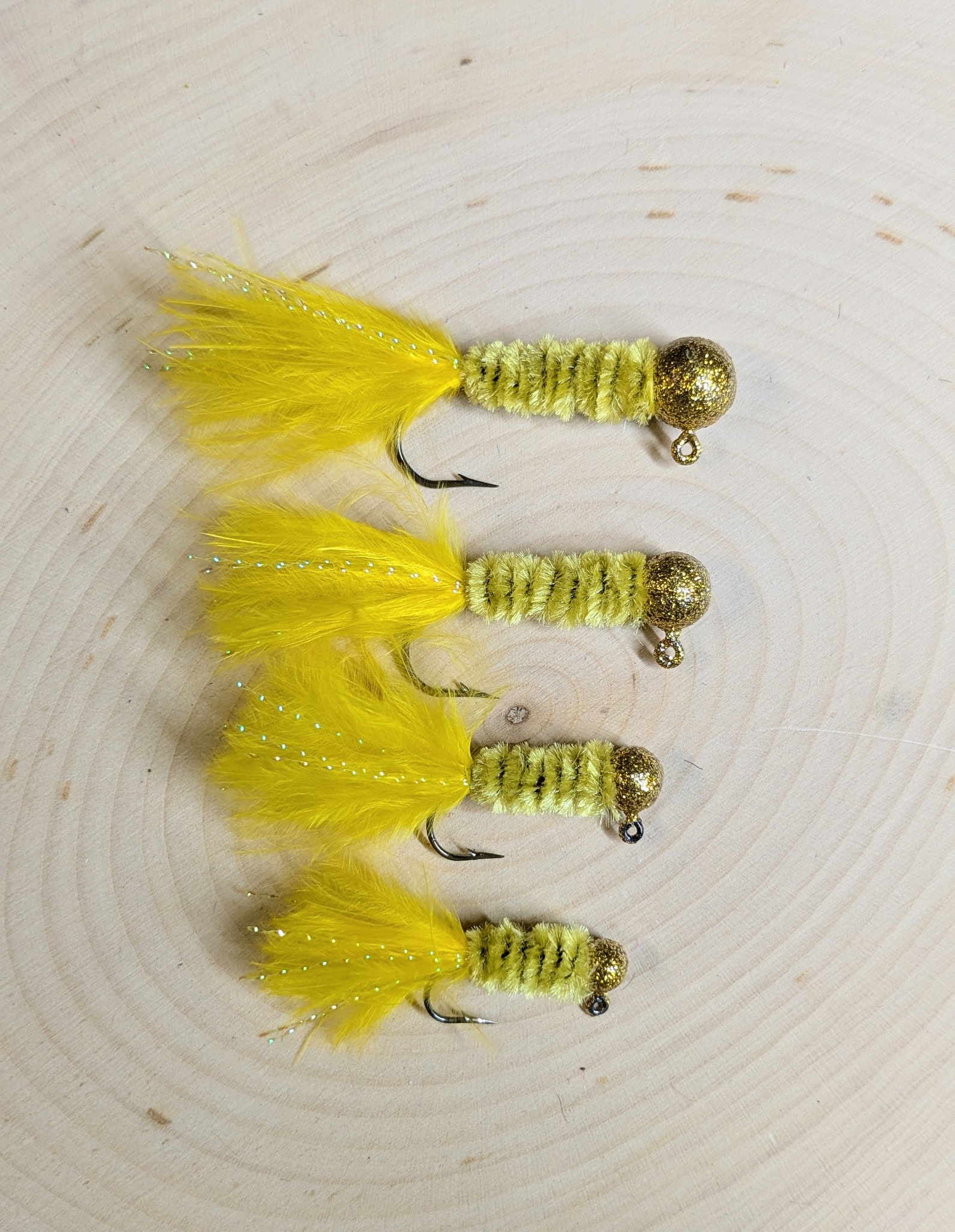 Disco Gold Crappie/bass Jig #100 5 per Pack 4 Sizes 2 Hook Styles ...