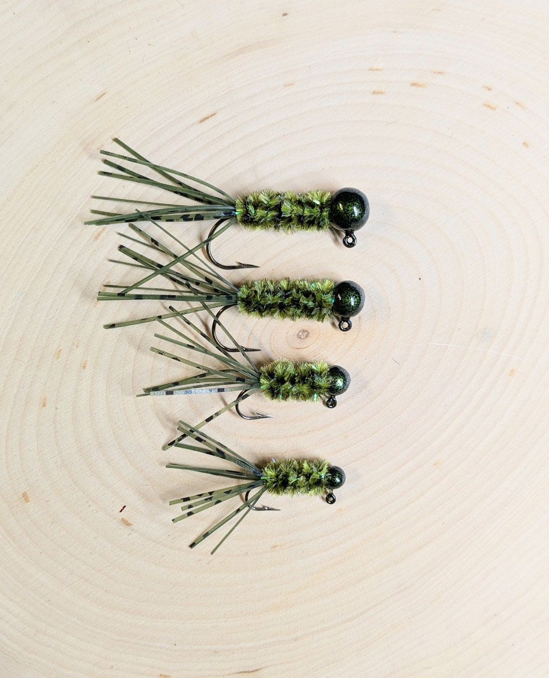 Watermelon Pepper Crappie/bass Jig #44 5 per Pack 4 Sizes 2 Hook Styles ...