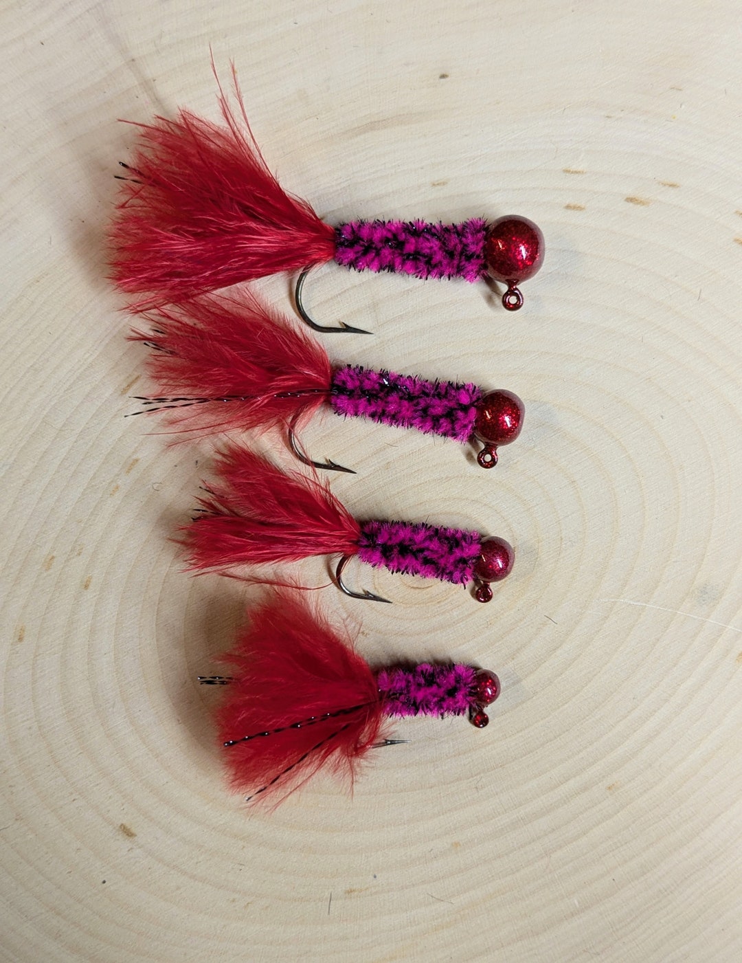 Ruby Red Crappie/bass Jig #90 5 per Pack 4 Sizes 2 Hook Styles ...