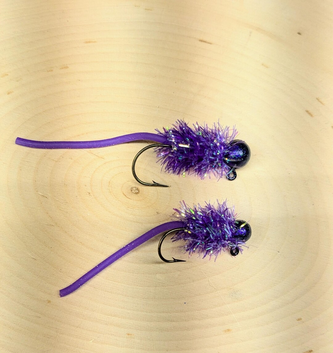 Junebug Squirmy Worm Crappie/bass Jig #216 5 per Pack 2 Sizes 2 Hook ...